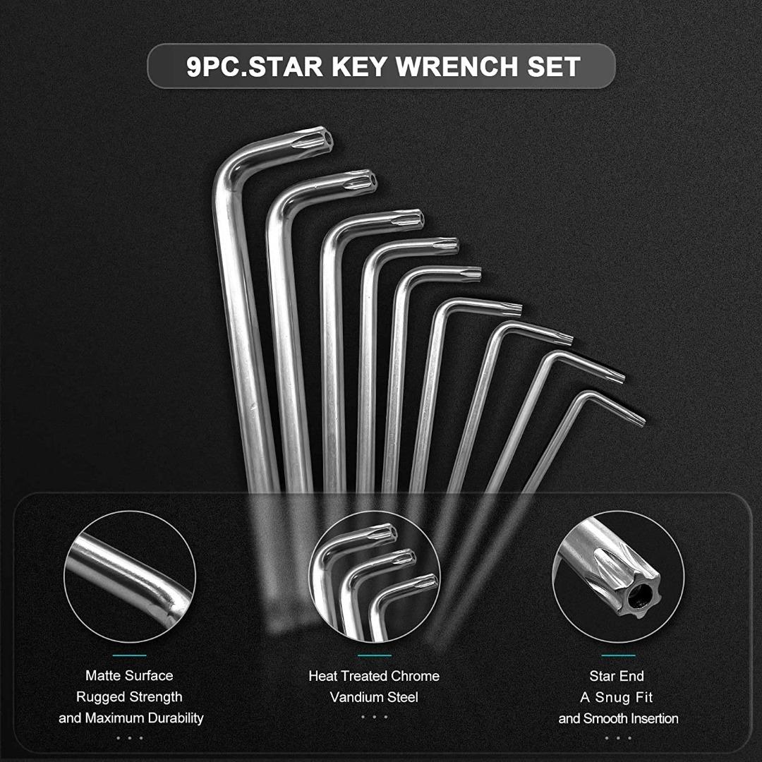 ALLEN KEY SET 9PCS TORX WRENCH LONG/ EXTRA LONG TYPE, Furniture & Home ...