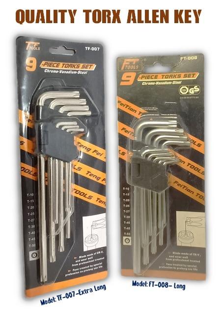 ALLEN KEY SET 9PCS TORX WRENCH LONG/ EXTRA LONG TYPE, Furniture & Home ...