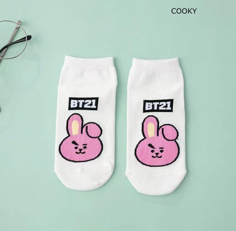 Bts bt21 cute socks free size jungkook jimin v jhope jin suga rm cooky ...