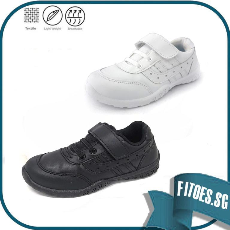 Checker Black/White School Shoes Velcro Lace, Women's Fashion, Footwear ...