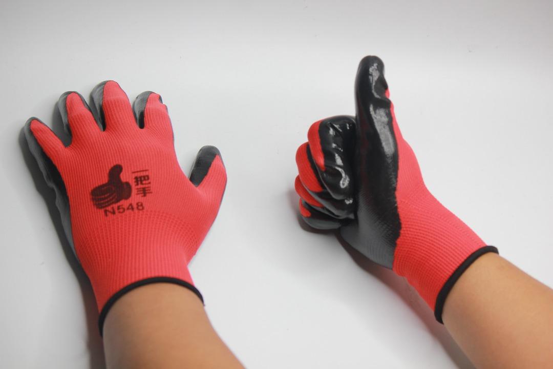 CONSTRUCTION SAFETY GLOVES N548, OIL RESISTANT, STRETCHABLE RUBBER ...