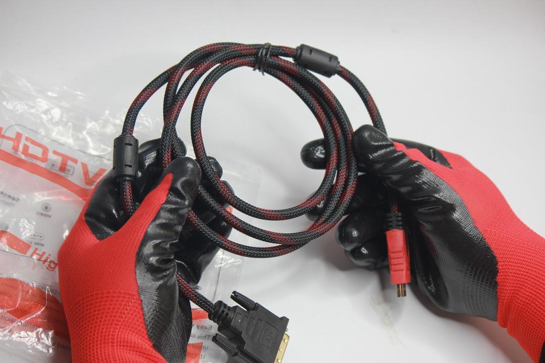 CONSTRUCTION SAFETY GLOVES N548, OIL RESISTANT, STRETCHABLE RUBBER ...