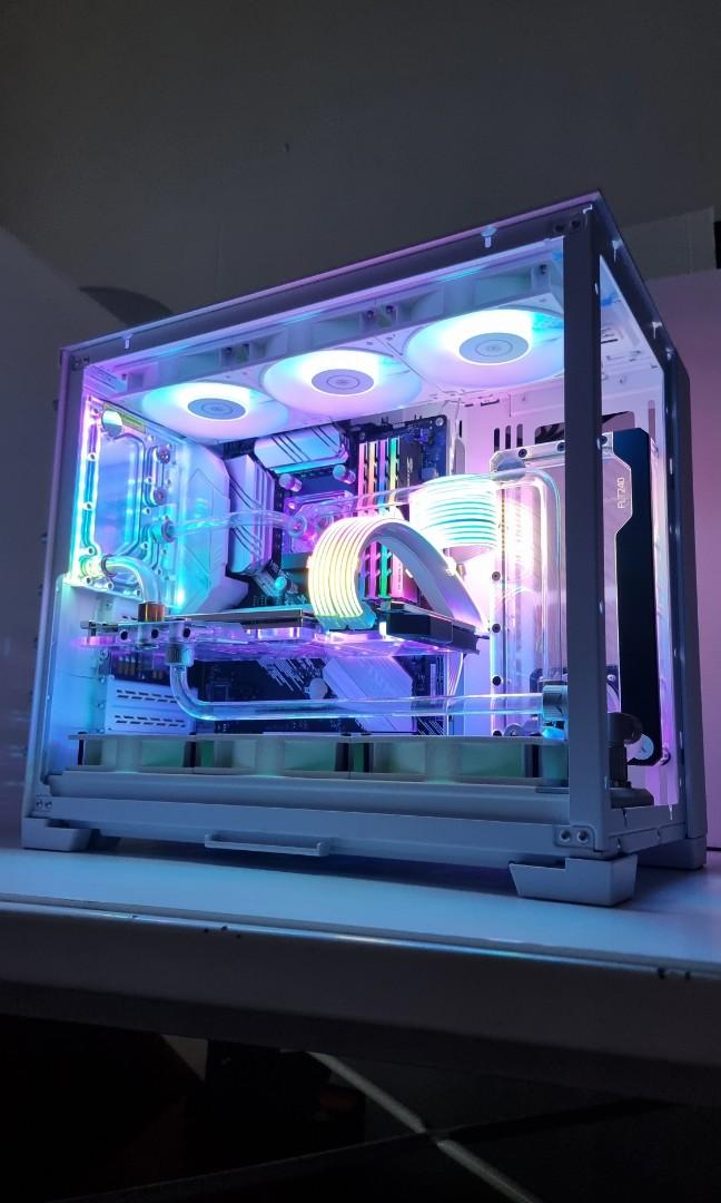 Custom Loop Gaming PC! ASUS X Lian Li O11 Dynamic Mini Snow RGB AMD ...