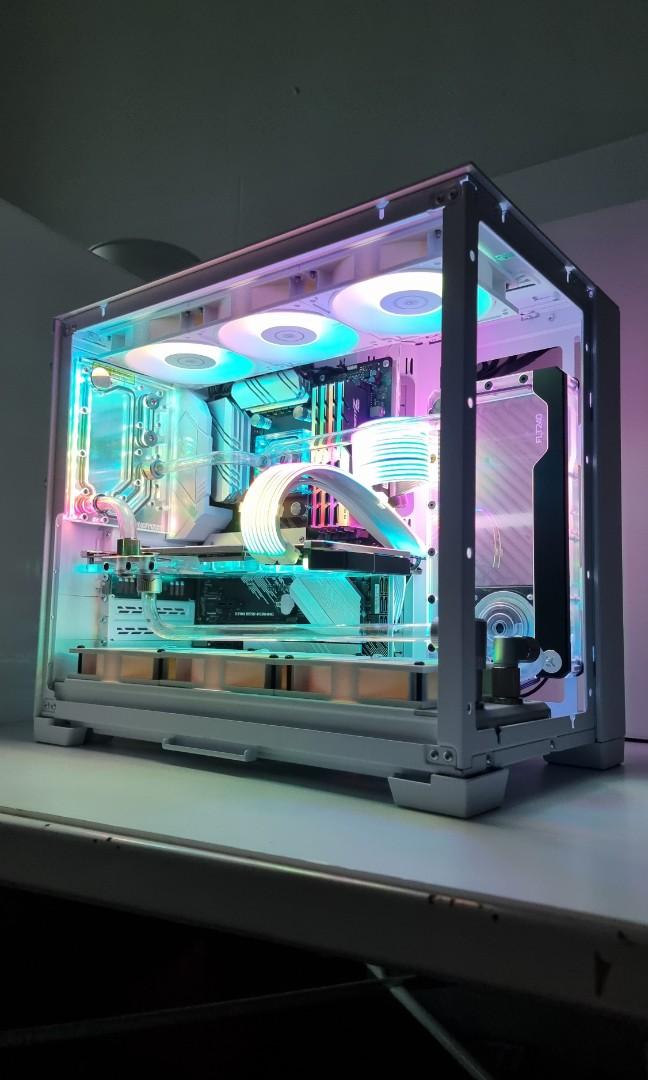 Custom Loop Gaming PC! ASUS X Lian Li O11 Dynamic Mini Snow RGB AMD ...
