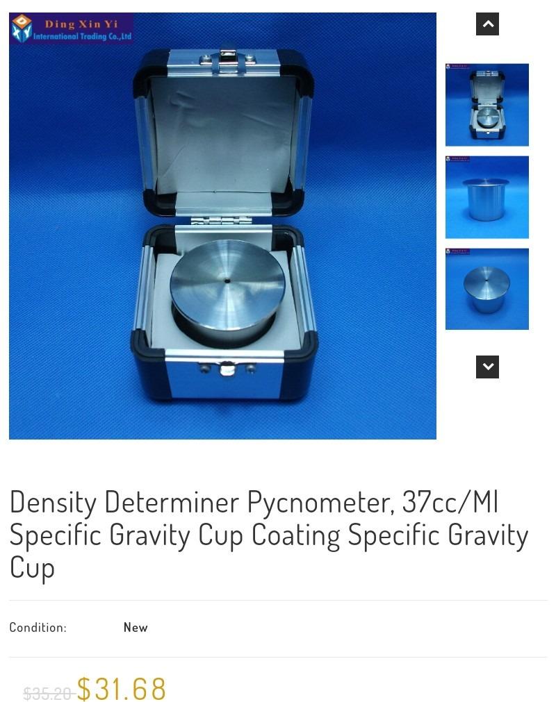 Density Measuring Cup Pycnometer Specific Gravity Measurement, with ...
