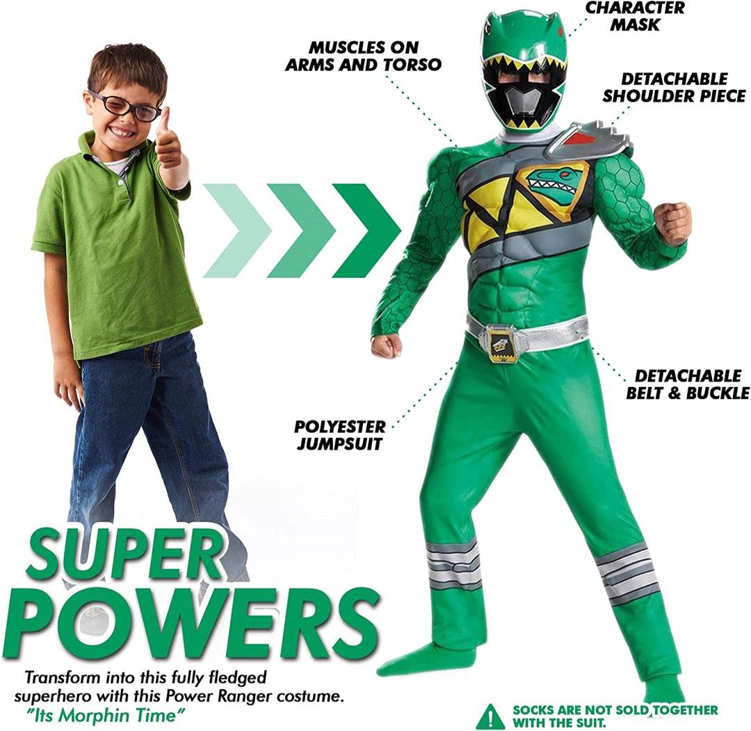 Disguise Green Ranger Dino Charge Classic Muscle Costume, Medium (7-8 ...
