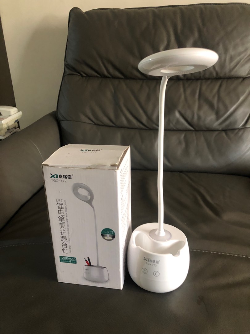 Eye shield LED Lamp with pen holder, Furniture & Home Living, Lighting ...