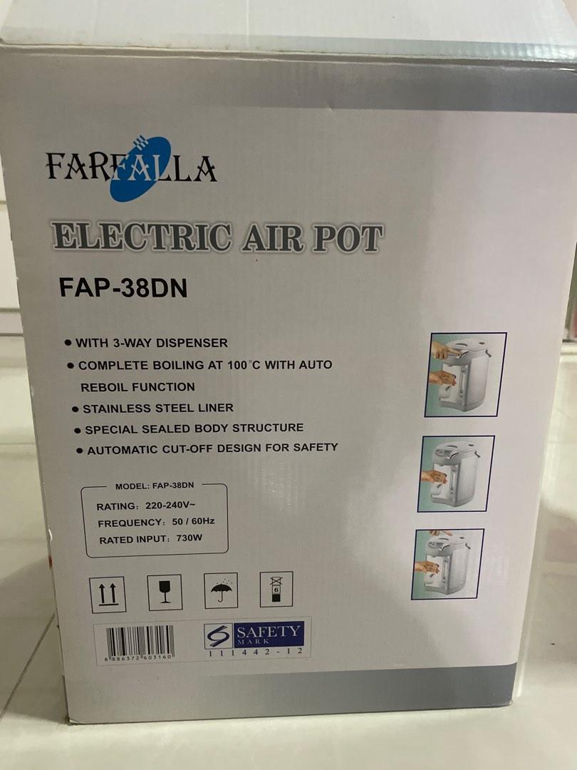 FARFALLA FAP-38DN Electric Air Pot 3.8 Litres, TV & Home Appliances ...
