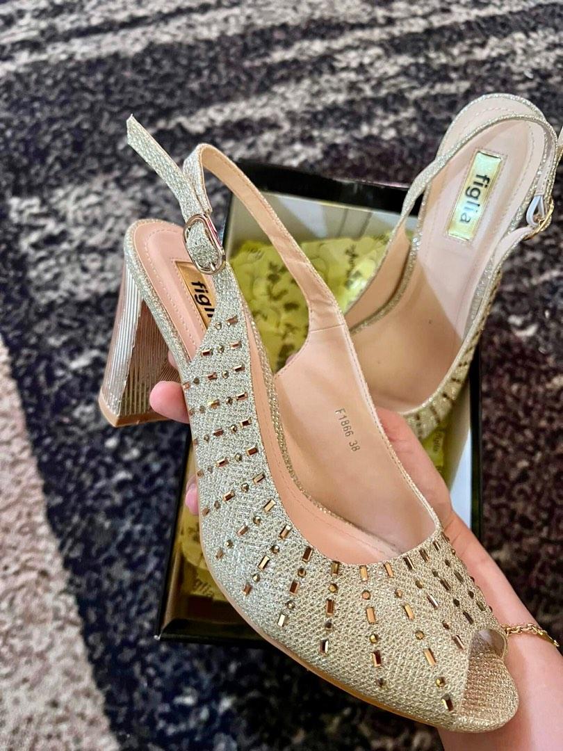Figlia heels - Fig eve gold, Women's Fashion, Footwear, Heels on Carousell