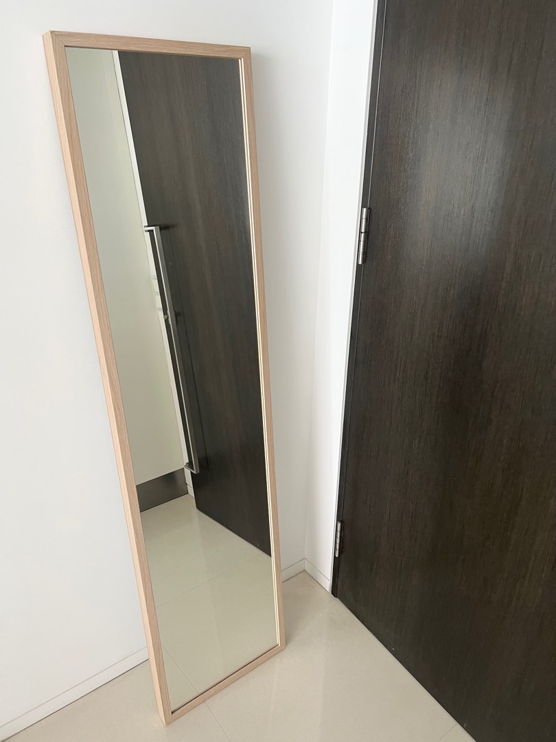 Full length mirror wood neutral color , Furniture & Home Living, Home ...