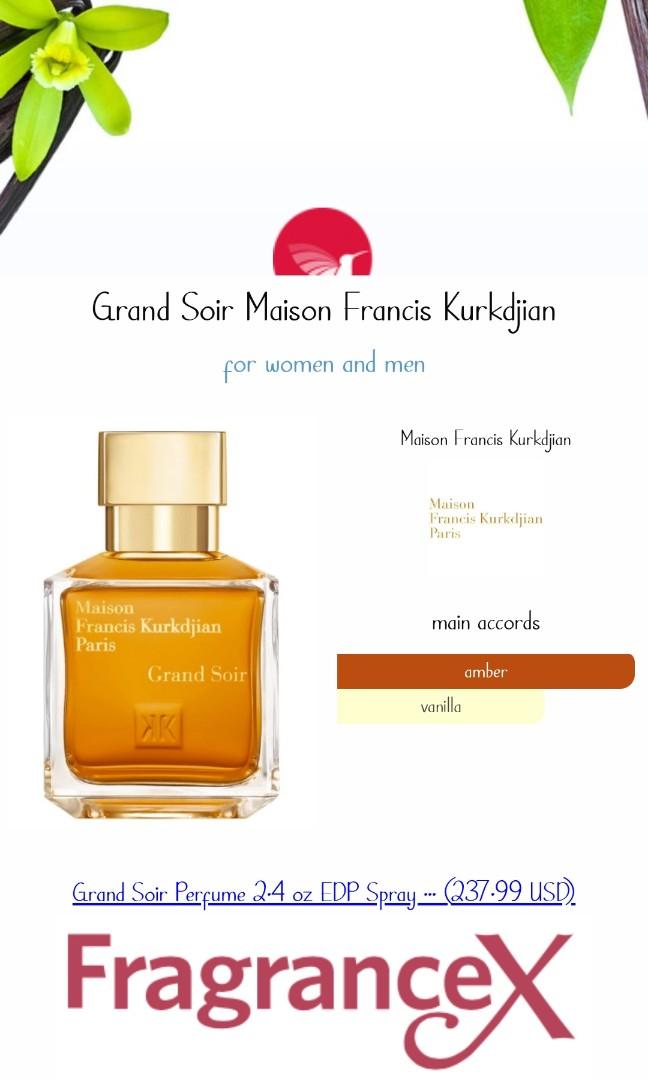 Grand Soir Mfk Decant, Beauty & Personal Care, Fragrance & Deodorants ...
