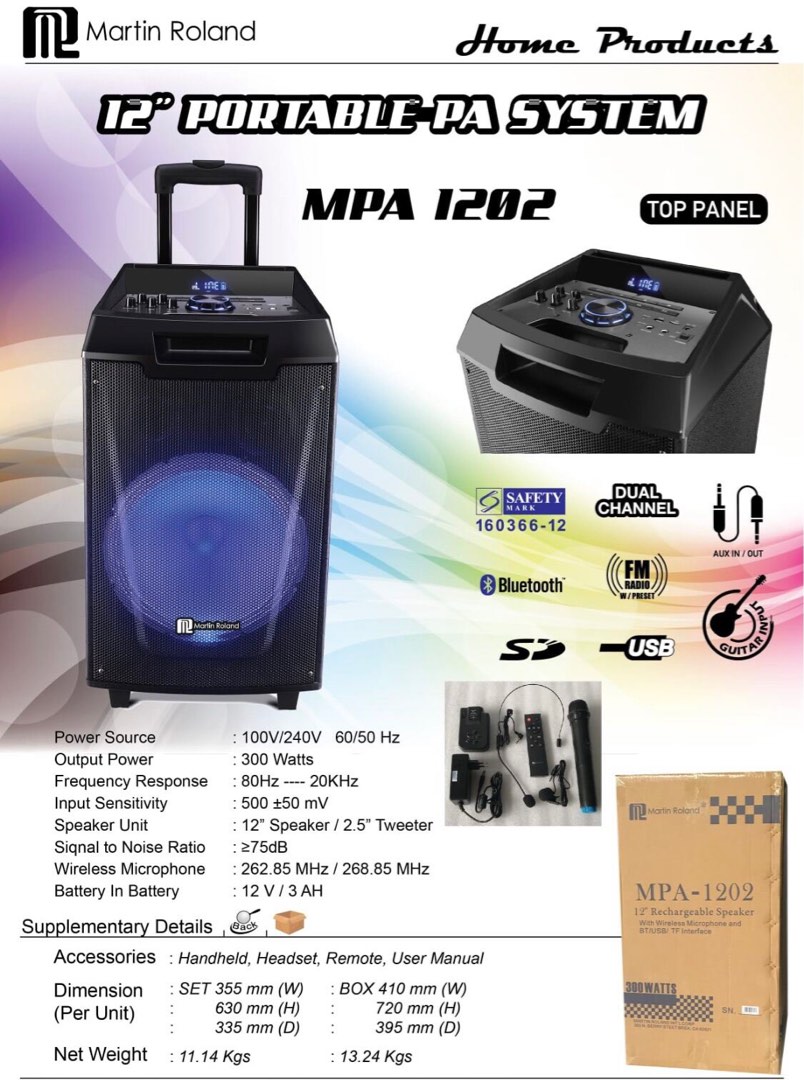 GSS sale Martin roland mpa 1202 12 inch 1 year warranty retail $400 ...