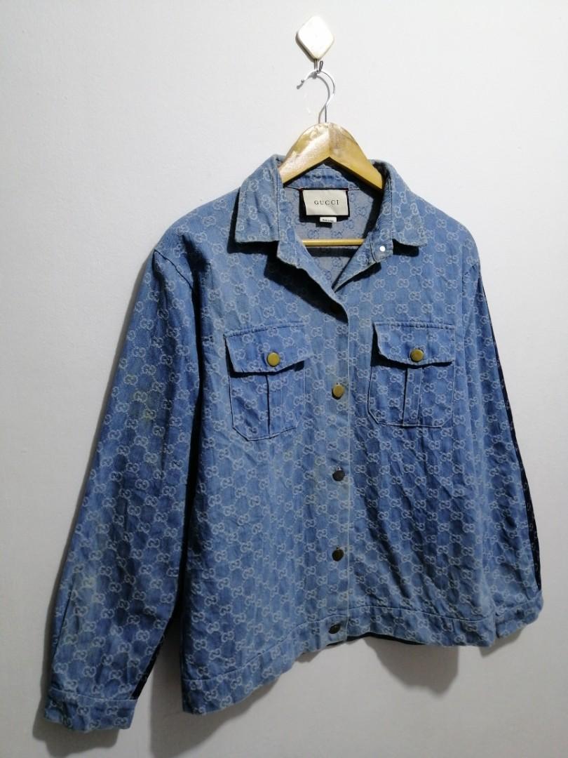 Gucci Monogram Denim Jacket, Men's Fashion, Coats, Jackets and ...