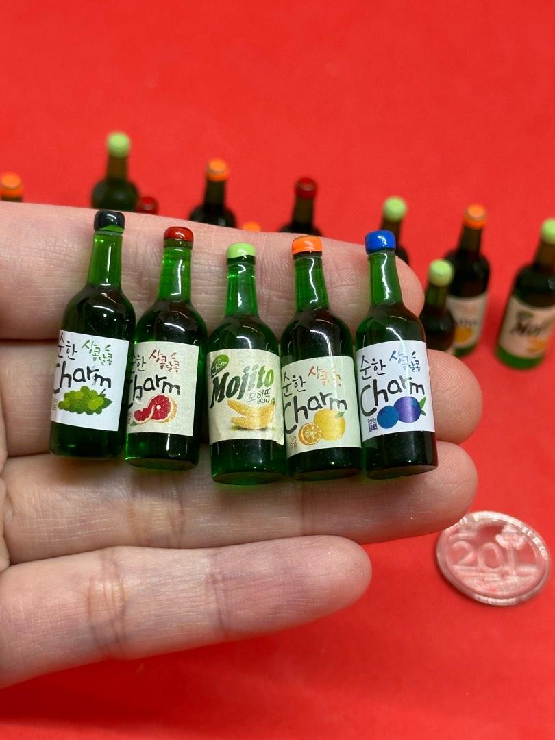 Handmade Miniature Charm Soju Traditional Korean alcoholic Drink, Resin ...