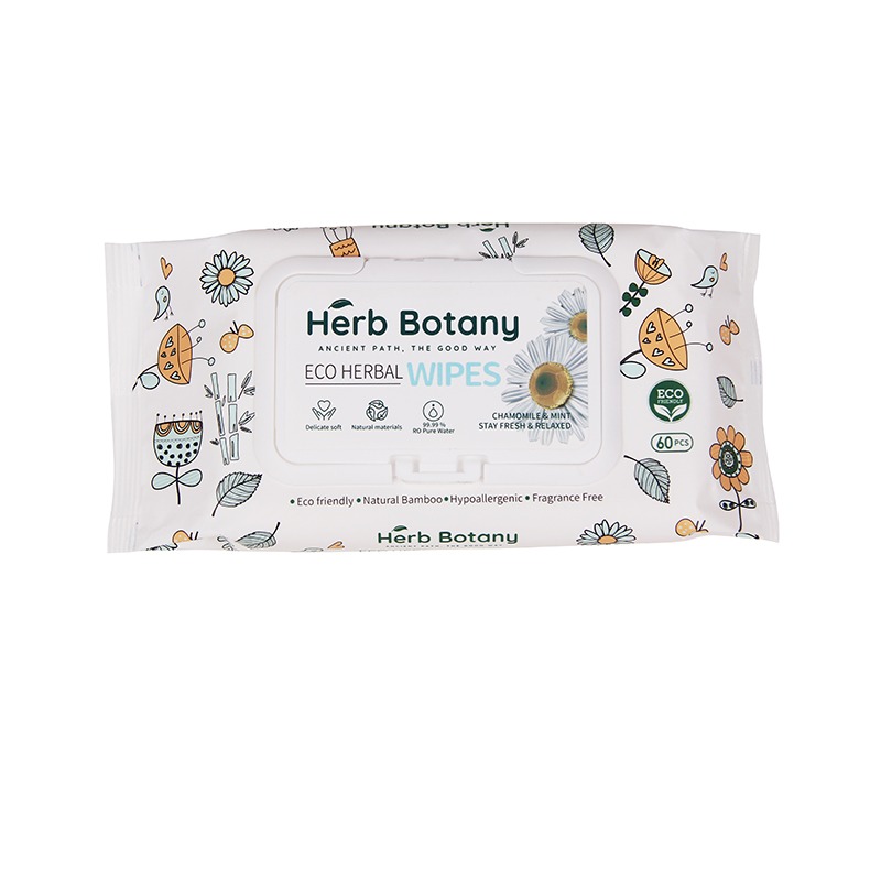 Herb Botany ECO HERBAL Chamomile Mint Wet Wipes, Bamboo, Eco-friendly ...