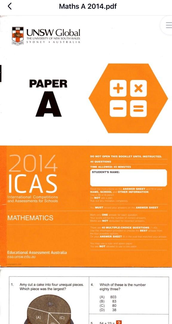 ICAS past 8-12years papers, Hobbies & Toys, Books & Magazines ...