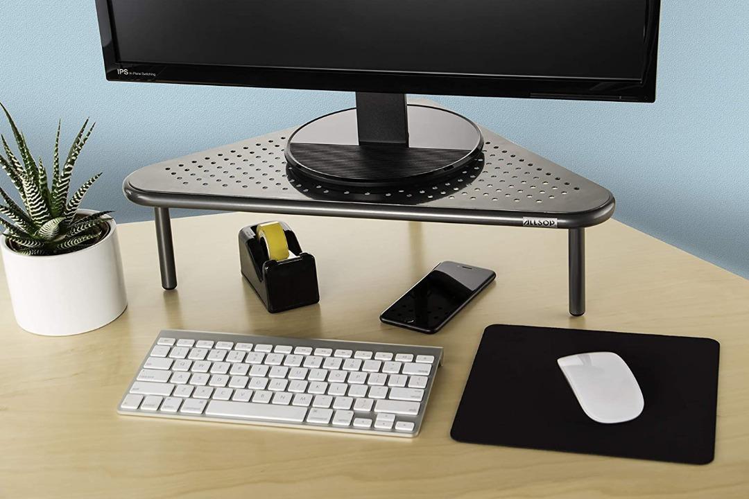 ~instock~ Allsop USA powder coated steel Metal Art Corner Monitor Stand ...