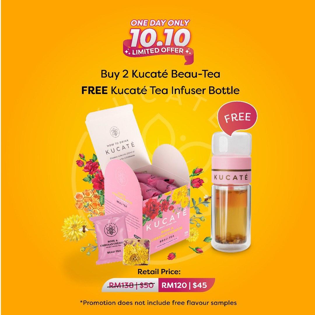 Kucate 10.10 Beau Tea + FREE GIFT!, Food & Drinks, Beverages on Carousell