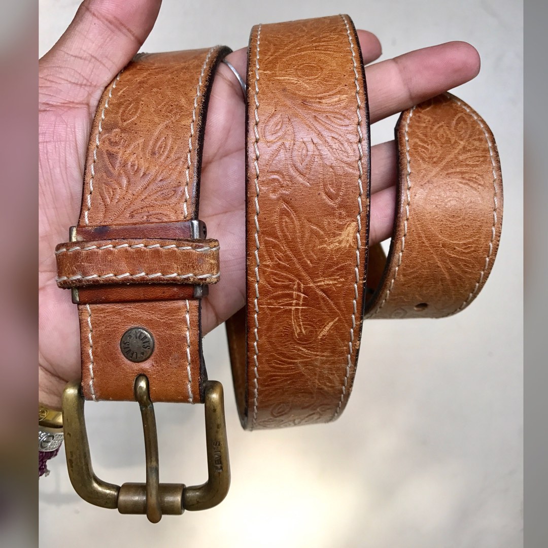 LEVI's Vintage thick Leather belt, Men's Fashion, Watches & Accessories ...