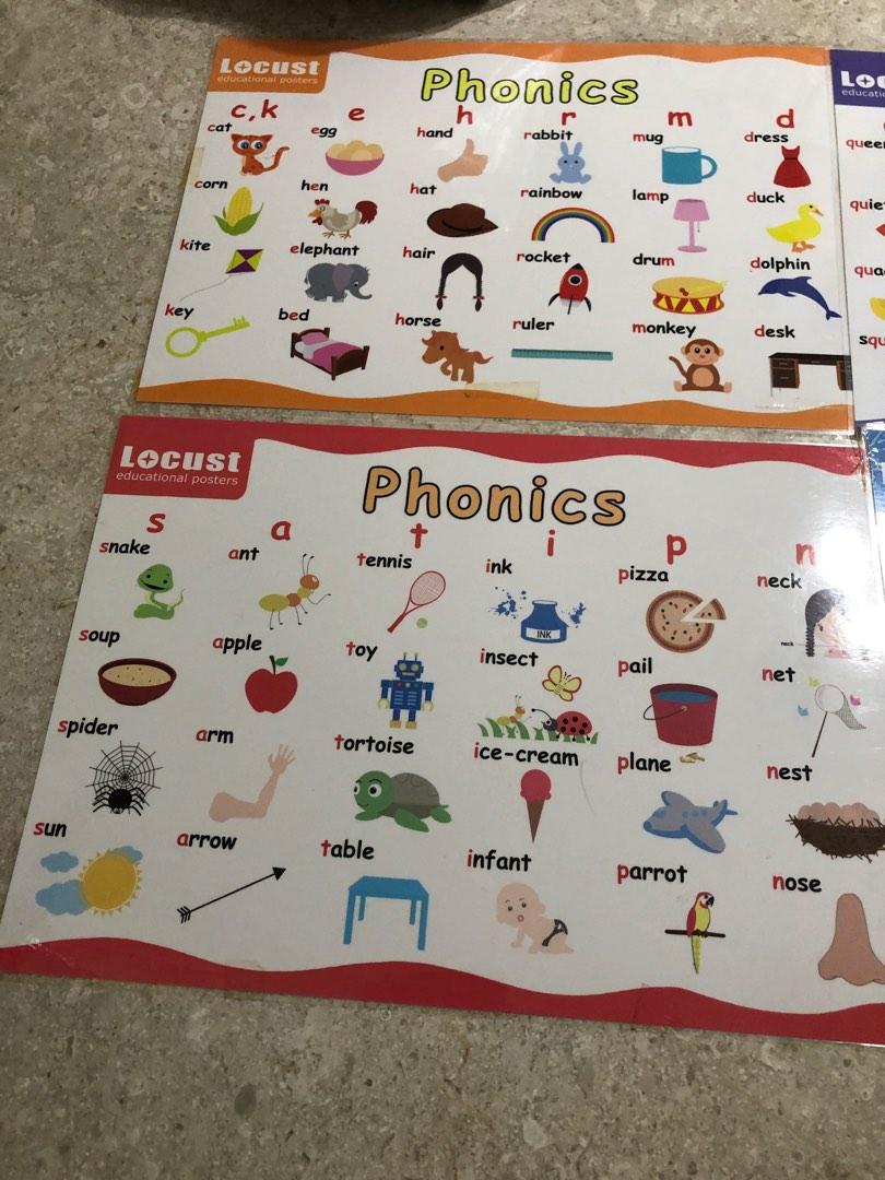 Like new phonics learning poster locust laminated, Hobbies & Toys, Toys ...