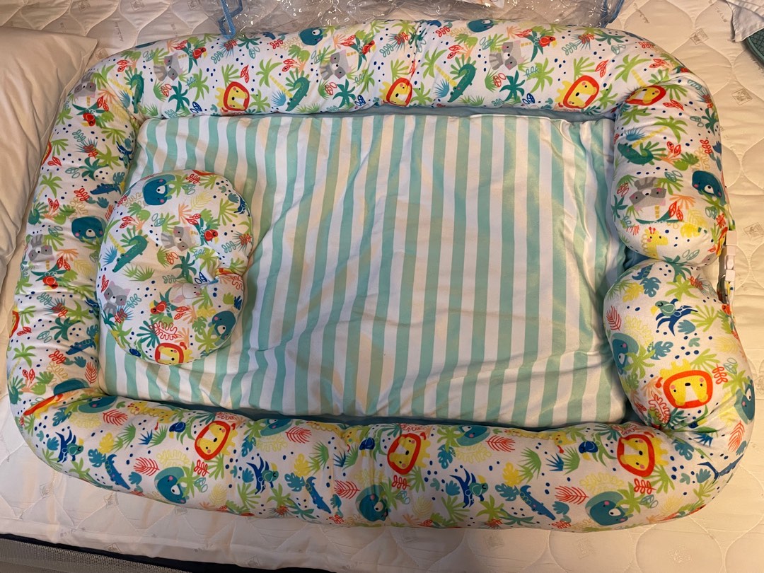 LUCKY BABY Cuddle Portable Baby Co-Pod Sleeping Mat (Jungle), Babies ...