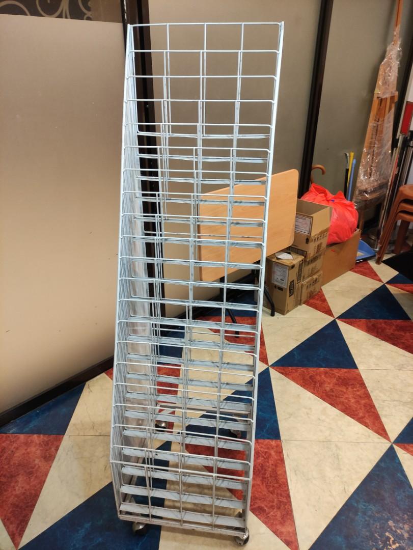 Magazine or Newspaper Metal Rack with Wheels, Furniture & Home Living ...