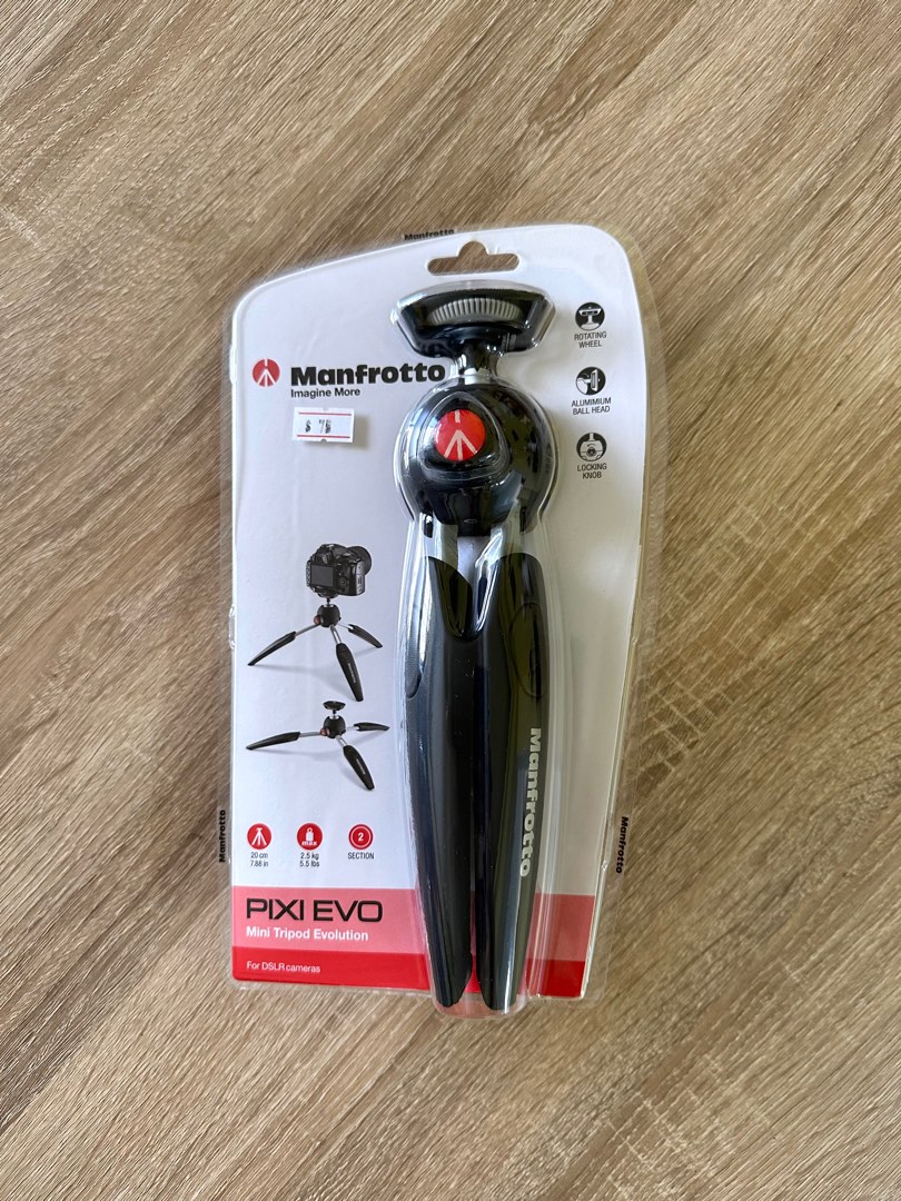 Manfrotto PIXI EVO Mini Tripod (Black), Photography, Photography Accessories, Tripods & Monopods ...