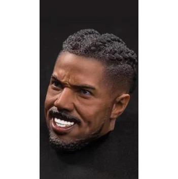 Maxnut Studio KM-002 1/6 Black Panther K.Monger Erik Killmonger Michael B. Jordan Head Sculpt ...
