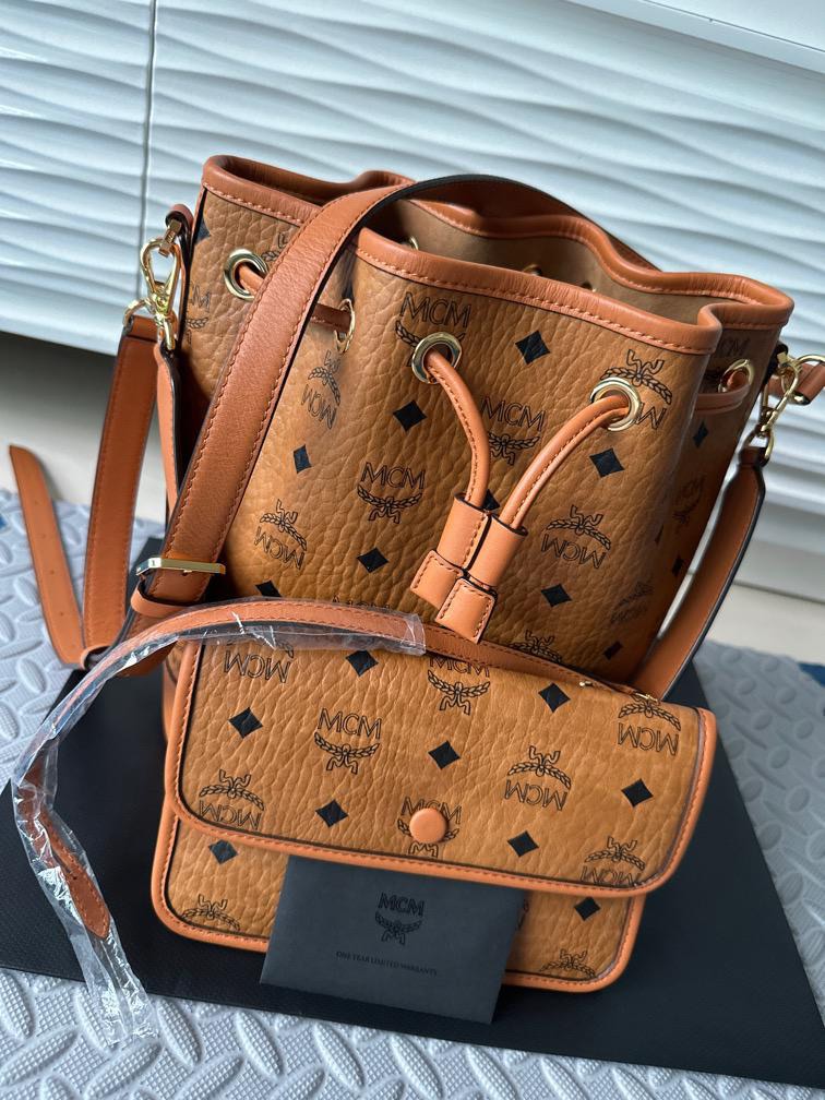 MCM Visetos Monogram bucket bag, Luxury, Bags & Wallets on Carousell