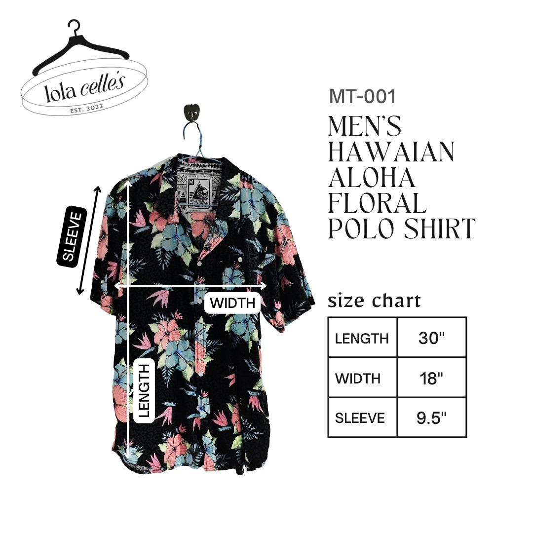 Men's Hawaian Aloha Floral Polo Shirt (MT-001), Men's Fashion, Tops ...