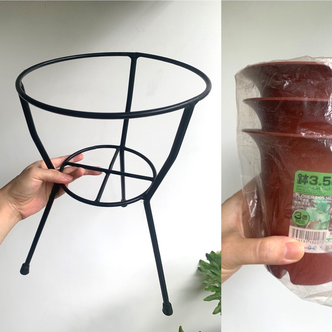 Plant stand & FREE pots from Daiso, Furniture & Home Living, Gardening ...