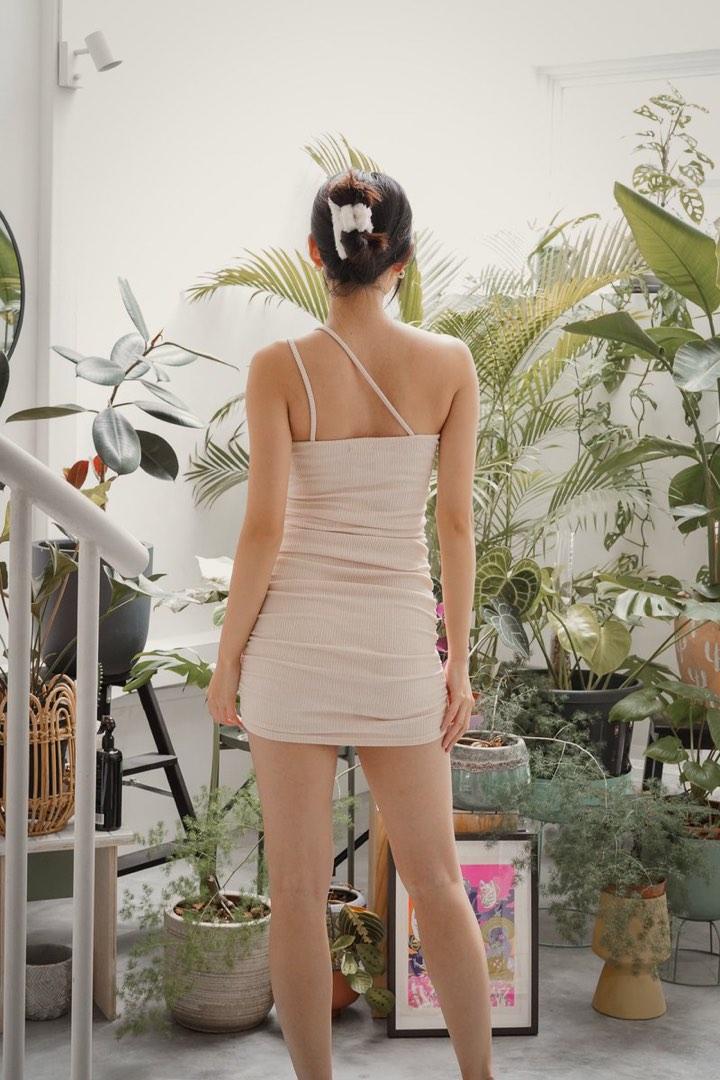 MIKAYLA REANNE RIBBED DRESS IN CREAM, Women's Fashion, Dresses & Sets, Dresses on Carousell