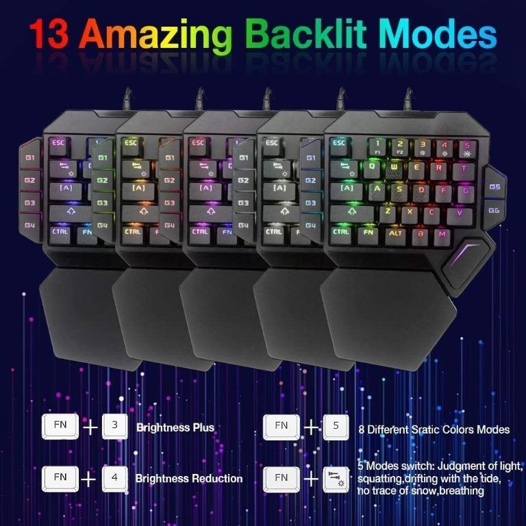 Miracle Snail: One-Handed Keyboard, K50 RGB One Hand Mechanical Gaming ...