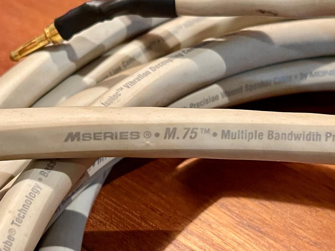 Monster Cable M-Series M.75 speaker cables. 4 metre pair. Banana plugs ...