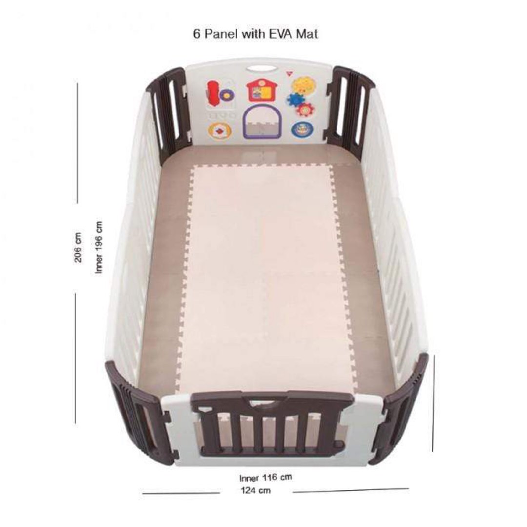 Nihon Ikuji 6 Panel Play Yard with Mat - Japan, Babies & Kids, Baby ...