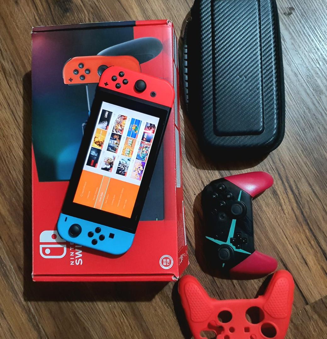 Nintendo switch V2 complete set, Video Gaming, Video Game Consoles ...