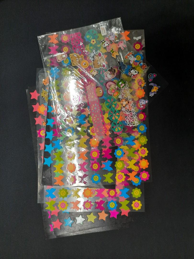 Notebooks, craft items, stickers, letter and number stencil, cards ...