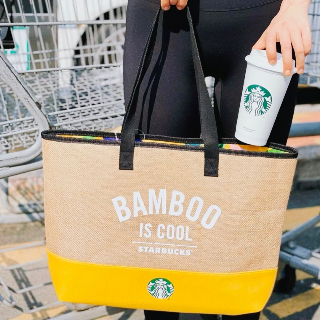 Original Starbucks Bamboo Tote Bag, Women's Fashion, Bags & Wallets ...