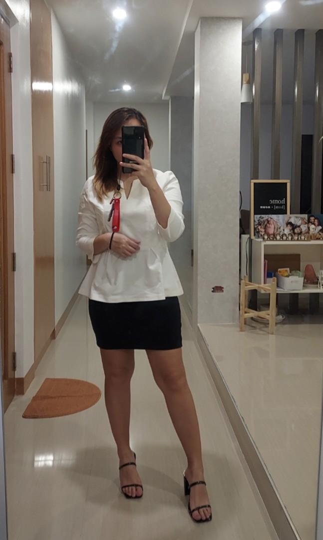 Peplum office top, Women's Fashion, Tops, Others Tops on Carousell