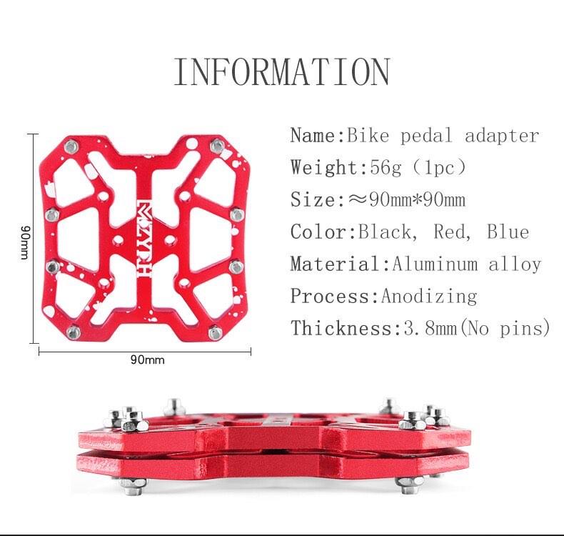 Platform Flat Pedal/ Pedal Adapter for MTB/ Road SPD/ SPD SL Clipless ...