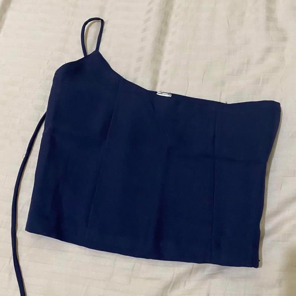 Porto Studios One Shoulder Linen Top, Women's Fashion, Tops, Sleeveless ...