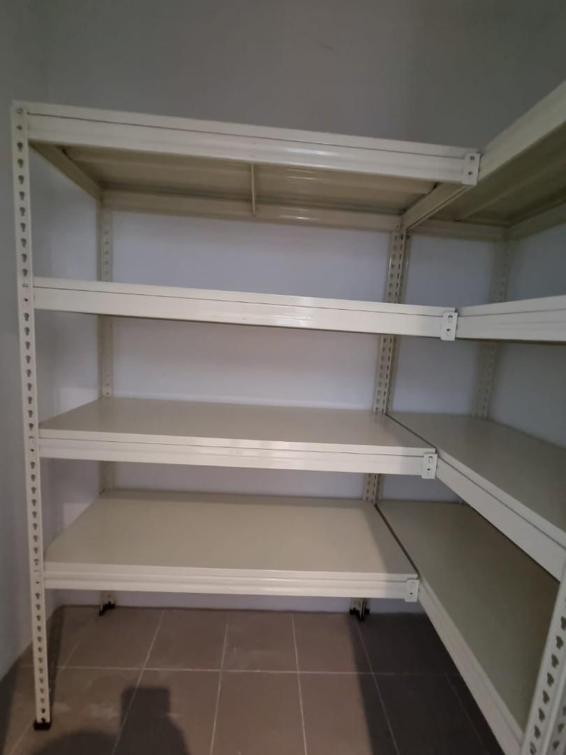 Premium Black Metal Boltless Rack,L Shape, Single Rack, Metal Storage ...