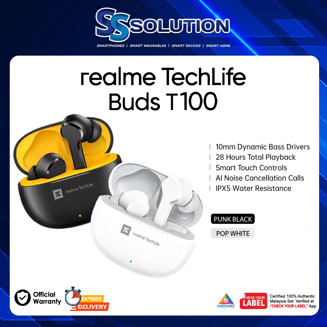 realme TechLife Buds T100 - 1 Year Warranty By realme Malaysia, Audio ...