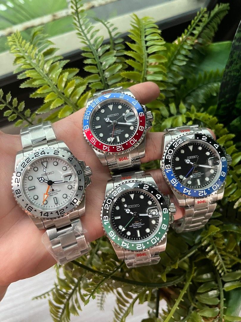 Seiko functional GMT mods, Luxury, Watches on Carousell