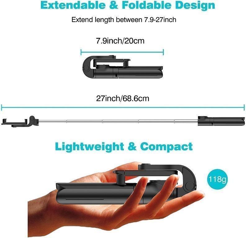 Selfie Phone Tripod, All in One Extendable Selfie Tripod with ...