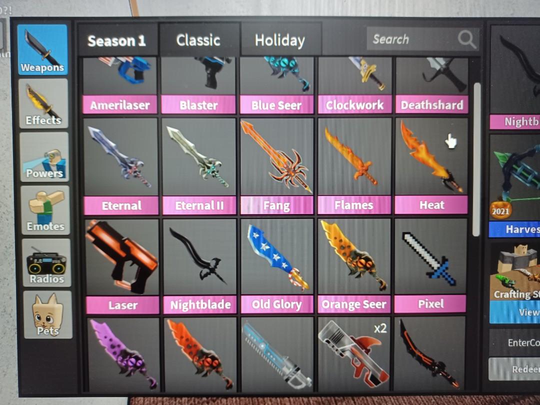 Selling Mm2 Weapons or trading for Adopt me(Read desc), Video Gaming ...