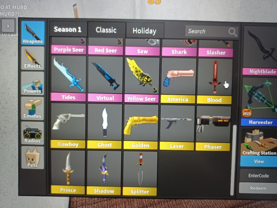 Selling Mm2 Weapons or trading for Adopt me(Read desc), Video Gaming ...