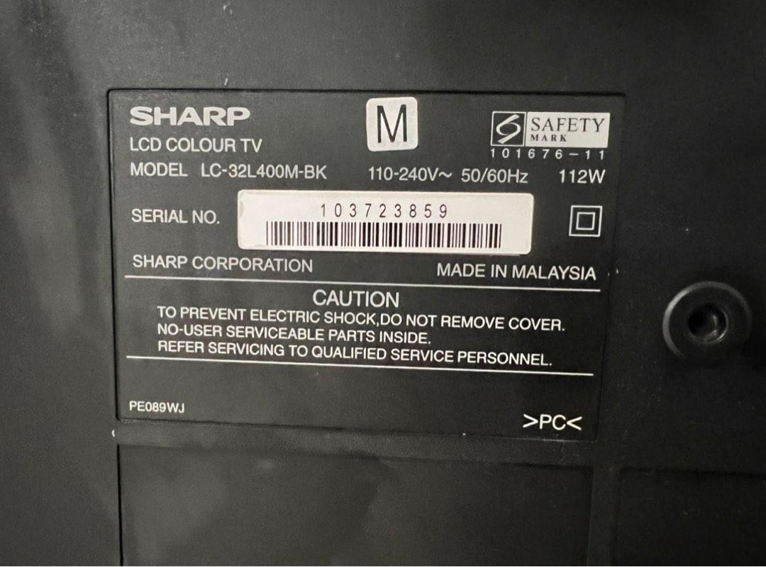 SHARP LCD COLOUR TV MODEL LC-32L400M-BK, TV & Home Appliances, TV ...