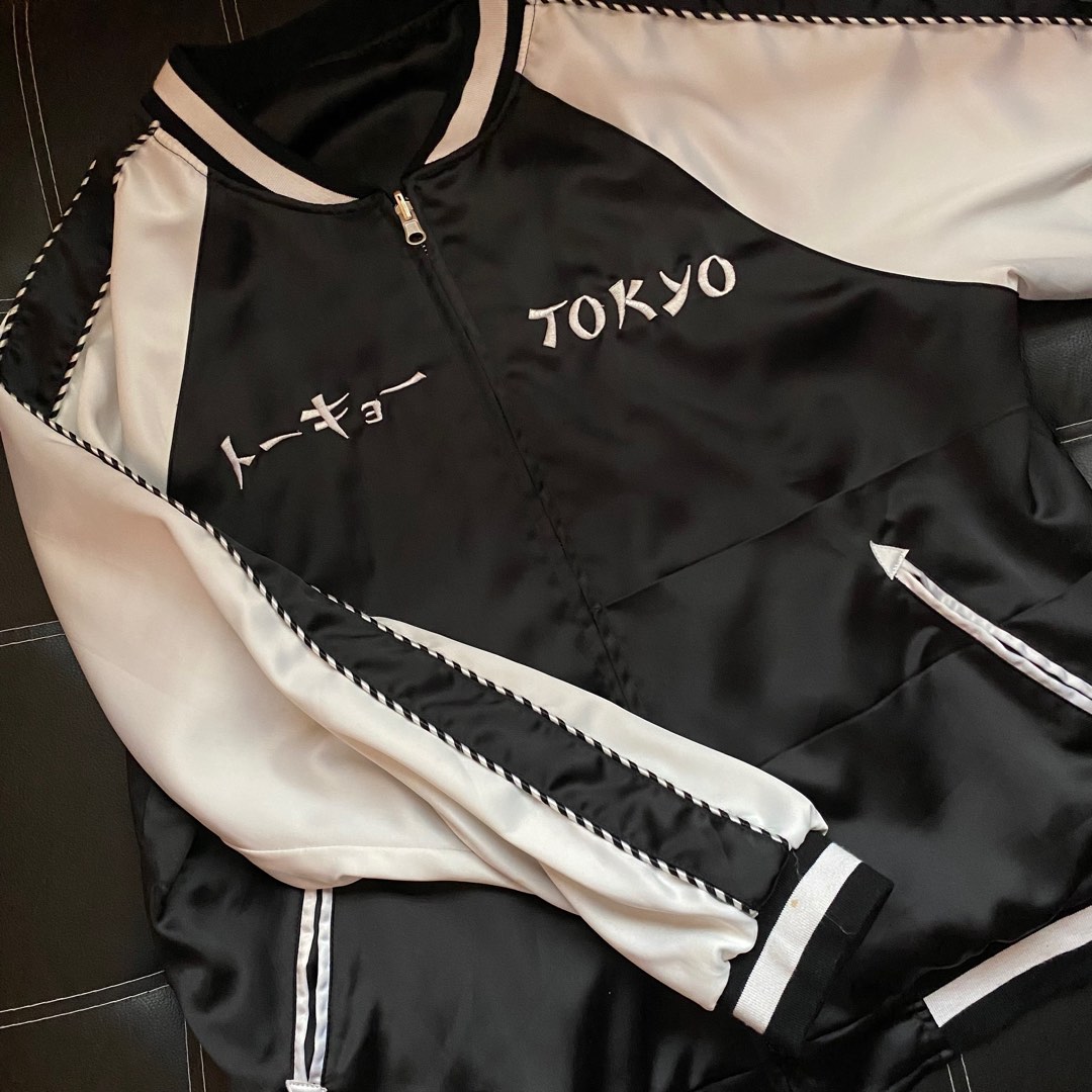 (SILK) Tokyo Souvenir Reversible Sukajan bomber jacket, Men's Fashion ...