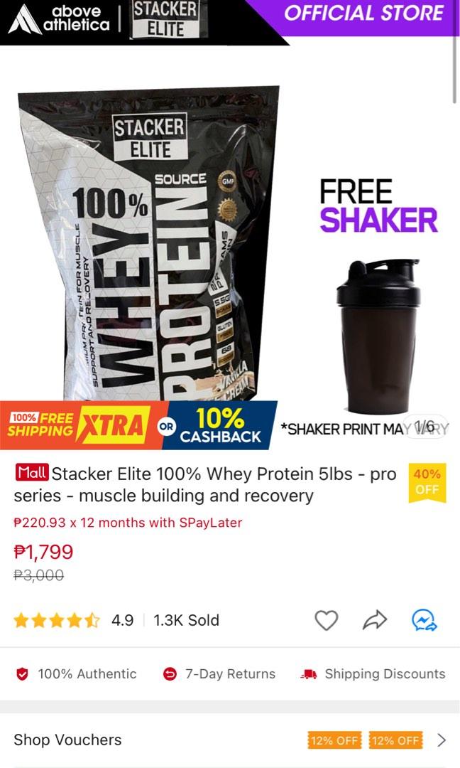 STACKER ELITE WHEY PROTEIN, Health & Nutrition, Health Supplements ...